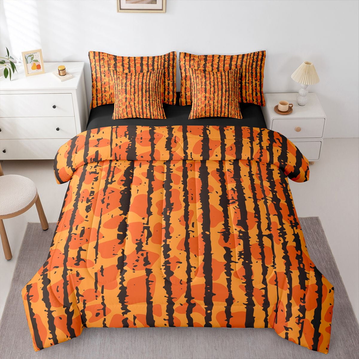Castle Fairy Camouflage Leopard Print Twin Bedding Sets 7-Piece for ...