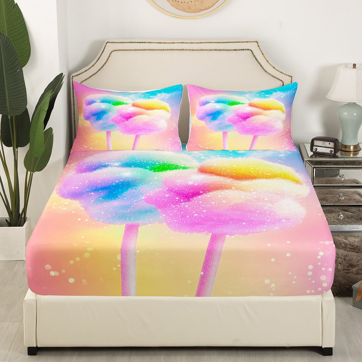 Castle Fairy Candy Floss 3pcs Twin Sheet Sets,Dreamy Princess Twin ...