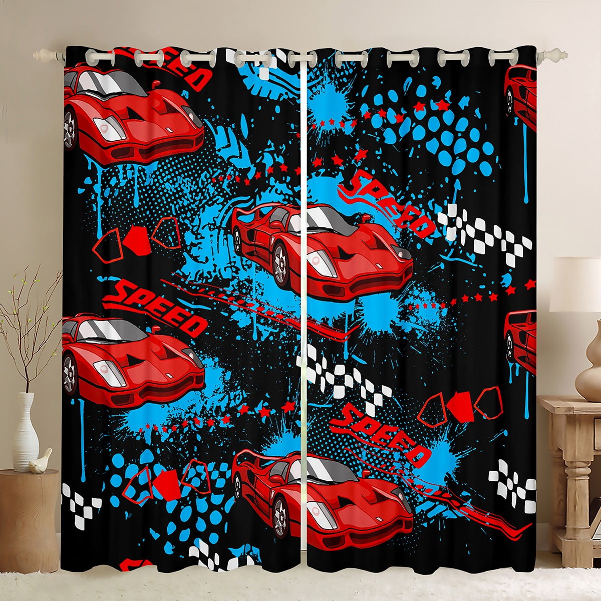 Castle Fairy Car Curtains Pack of 2 (42x84 Each),Speed Sport Curtains ...