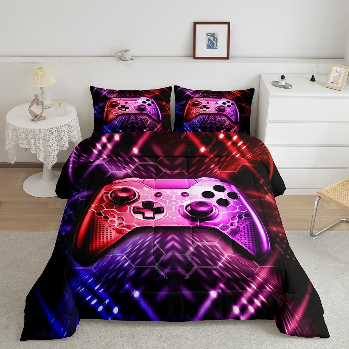 Castle Fairy Cartoon Basketball Comforter Set Queen Size Sports Theme ...