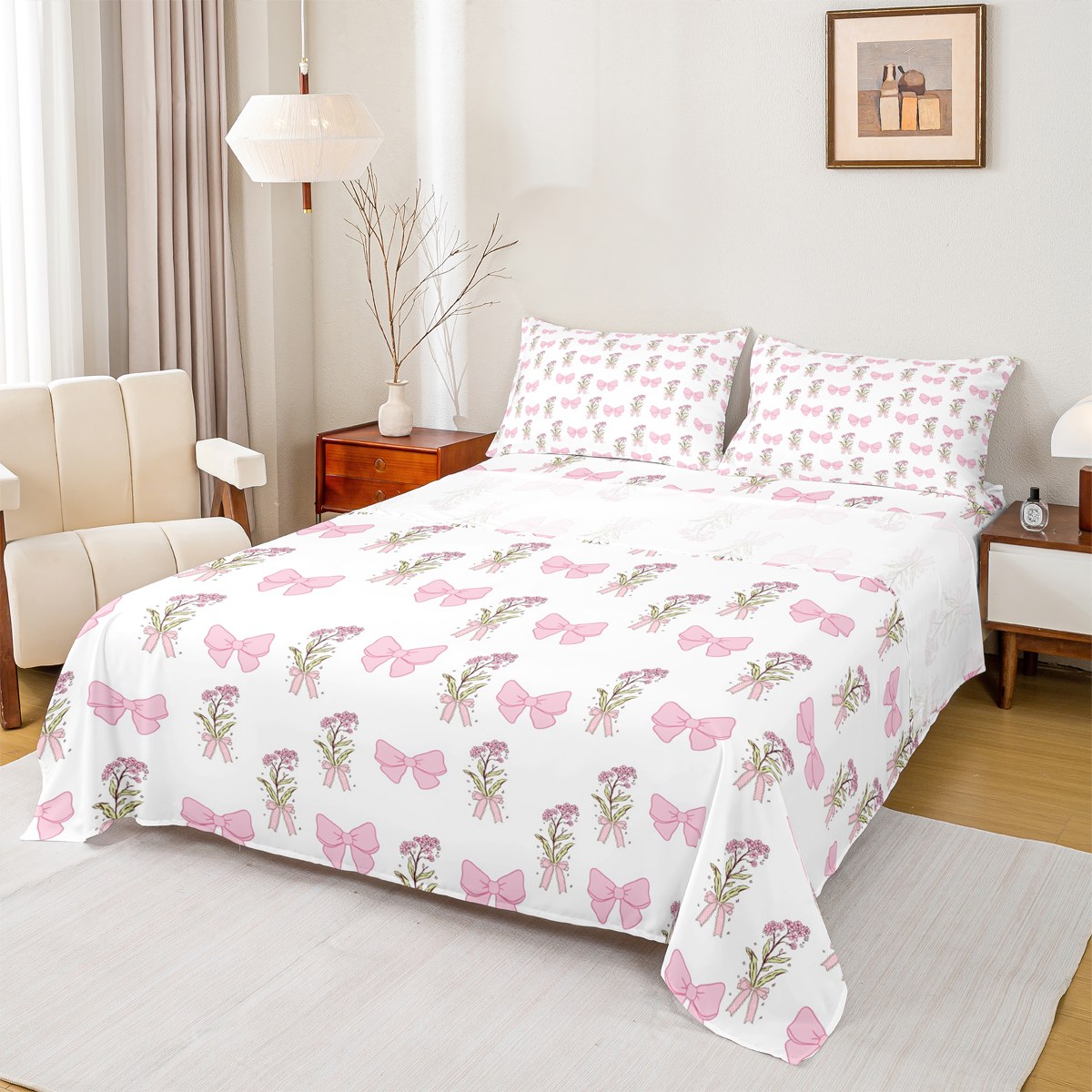 Castle Fairy Cartoon Bow-Tie Girl 4pcs Bed Sheets,Dreamy Princess King ...
