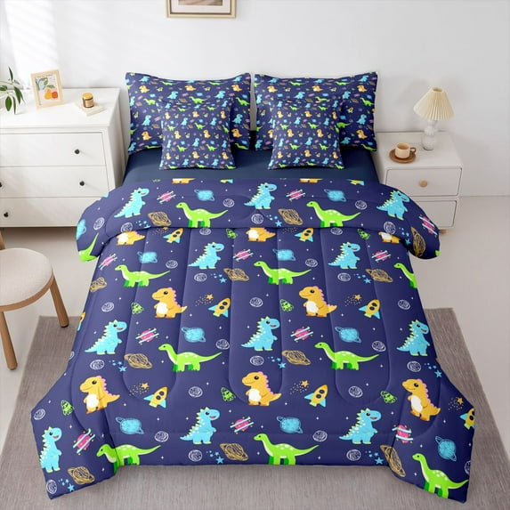Castle Fairy Cartoon Dinosaur Bedding Comforter Set,Cute Universe ...