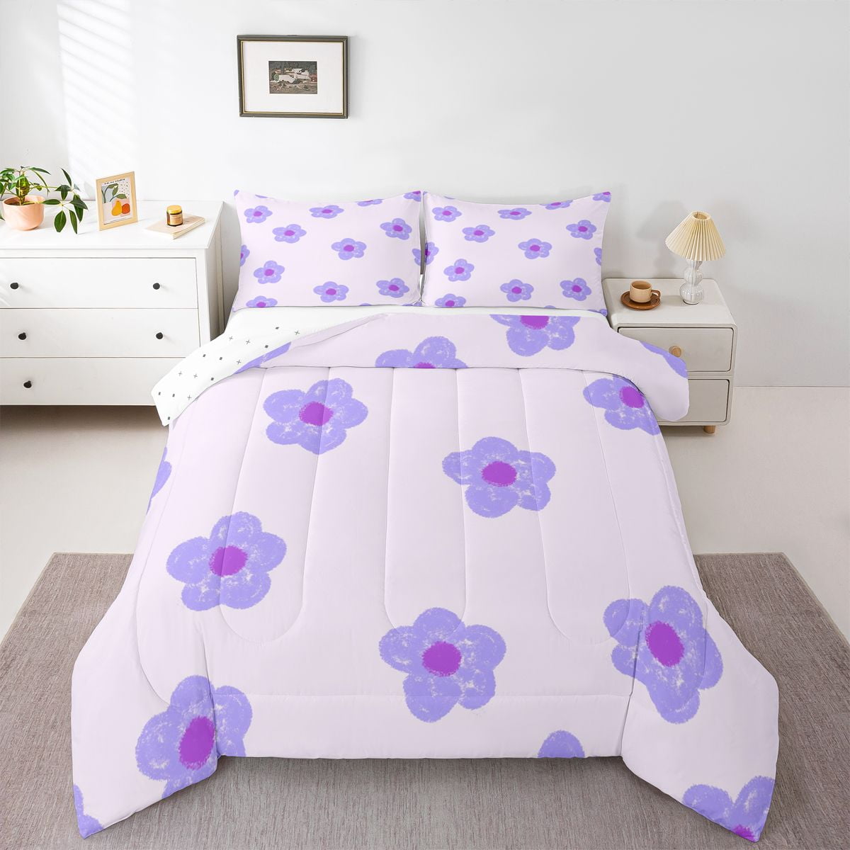 Castle Fairy Cartoon Flower Full Size Comforter Sets,Kawaii Cute ...