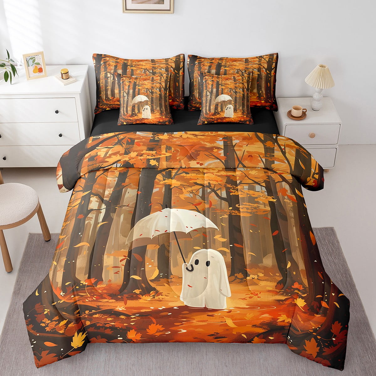 Castle Fairy Cartoon Ghost 7pcs Bedding Comforter Set,Autumn Fall Queen ...
