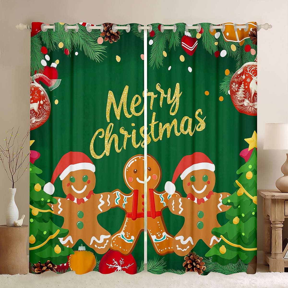 Castle Fairy Cartoon Gingerbread Man Black Out Curtains for Preppy ...