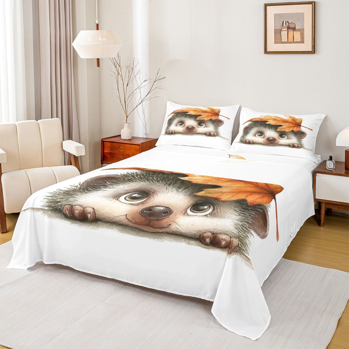 Castle Fairy Cartoon Hedgehog 4pcs Bed Sheets for Preppy Child,Kawaii ...