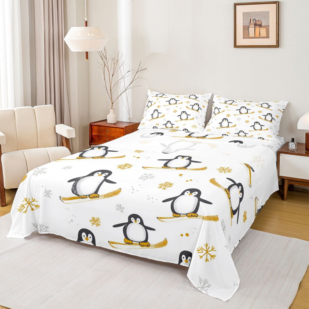 Castle Fairy Cartoon Penguin Twin Sheet Sets for Children Boys Girls ...