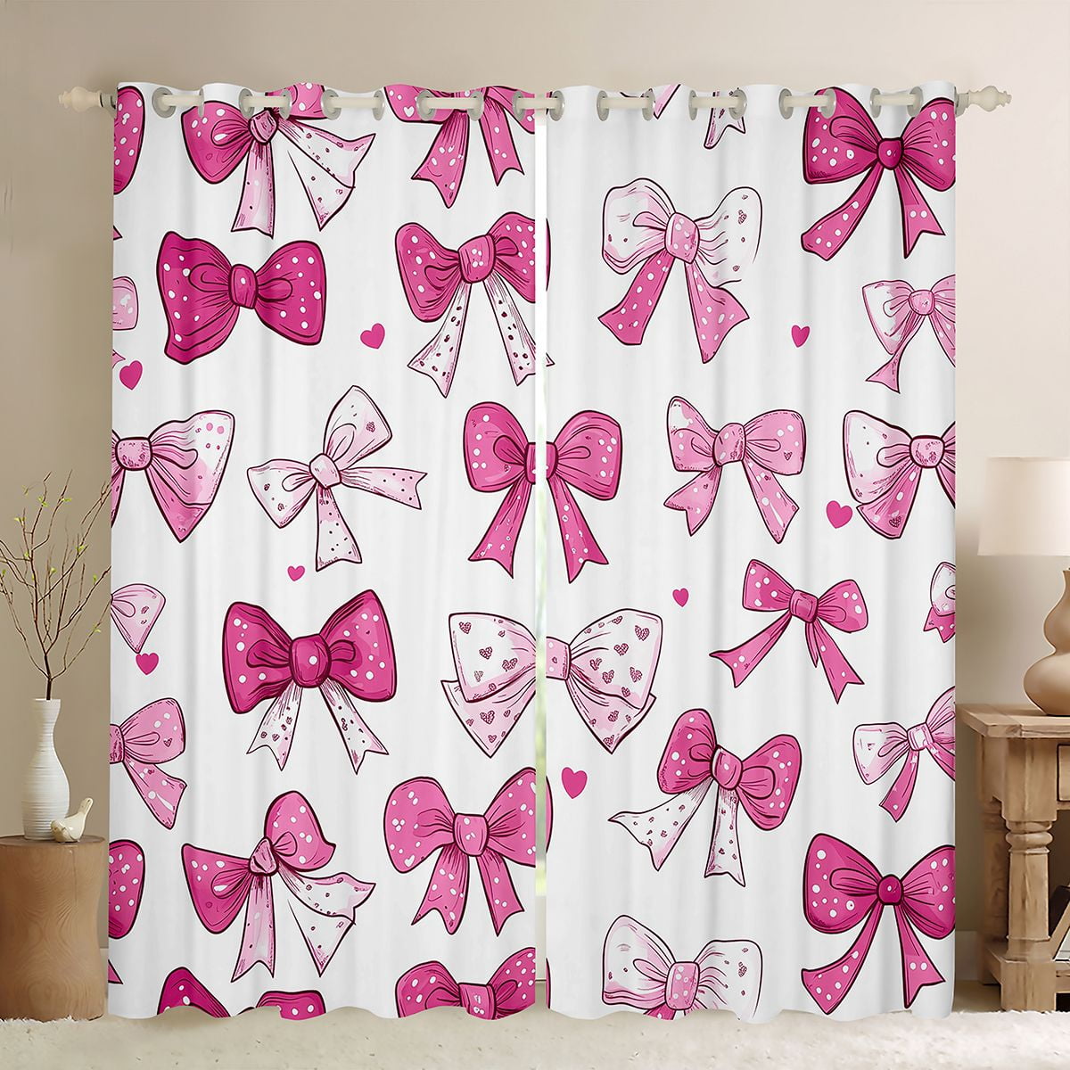 Castle Fairy Cartoon Pink Curtains Pack of 2 (42x84 Each),Kawaii ...