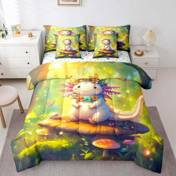 Castle Fairy Cartoon Salamander Bedding Comforter Set,Animal Axolotl ...