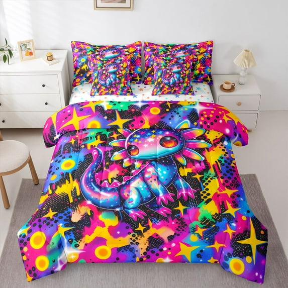 Castle Fairy Cartoon Salamander Bedding Comforter Set,Animal Axolotl ...