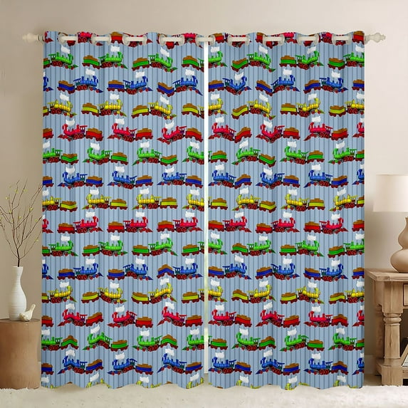 Castle Fairy Cartoon Train Blackout Curtains Set of 2 (52x84 Each ...