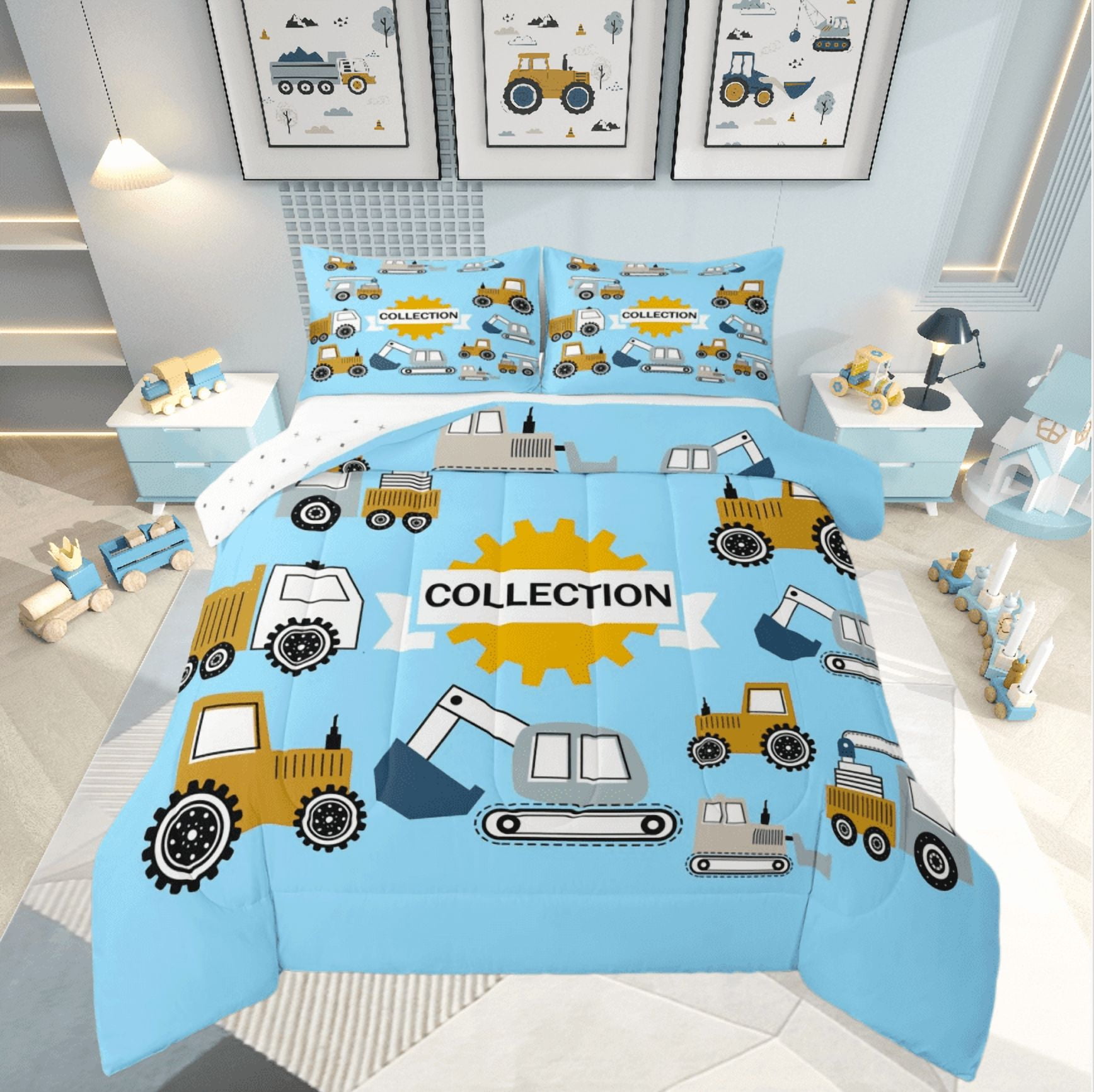 Castle Fairy Cartoon Truck 2pcs Bedding Comforter Set for Children ...