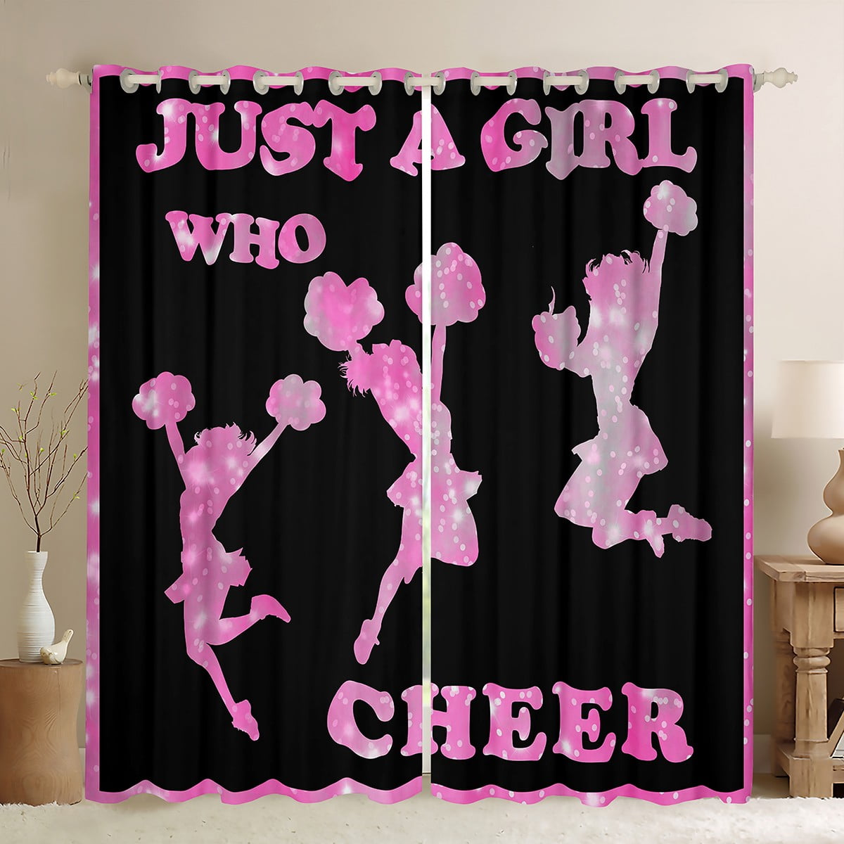 Castle Fairy Cheer Cheerleader Girl Black Out Curtains,Black Pink ...