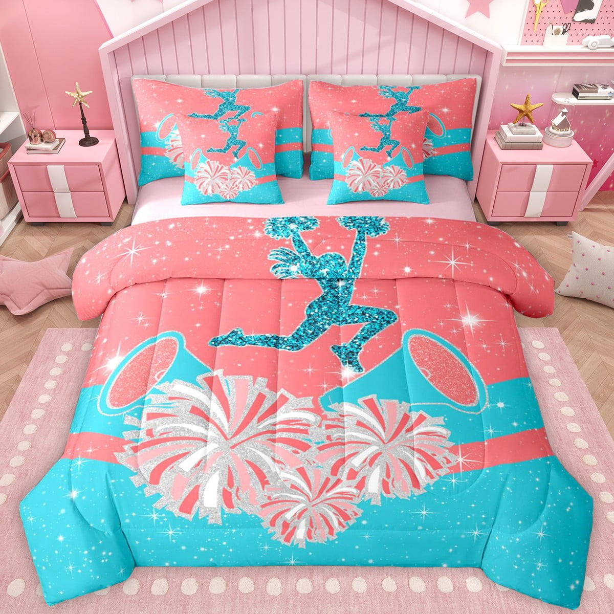 Castle Fairy Cheerleading Cheerleader Bedding Comforter Set 7 Pieces ...