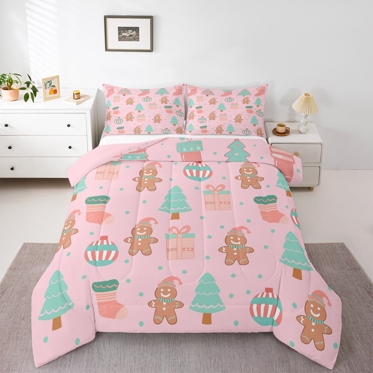 Castle Fairy 3-Piece Full Comforter Set with Gingerbread Polka Dot ...