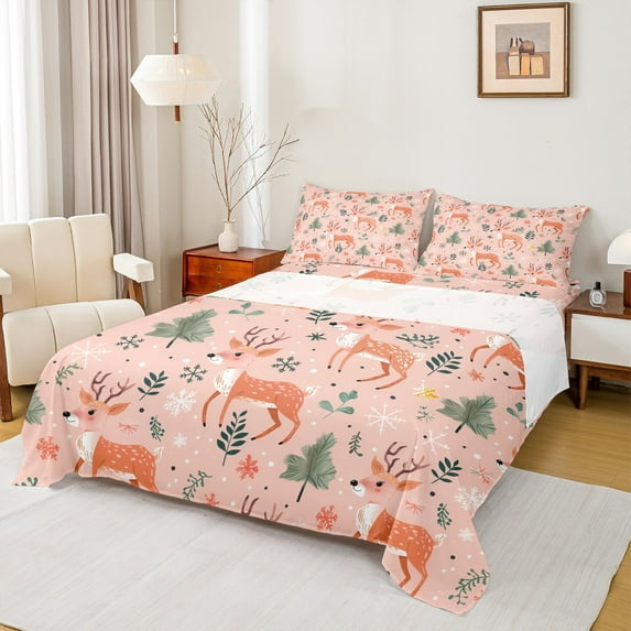 Castle Fairy Child Boys Girls Cute Deer Twin Sheet Sets,Winter ...