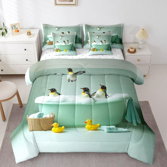 Castle Fairy Child Cute Penguin Bedding Comforter Set,Cartoon Animal ...