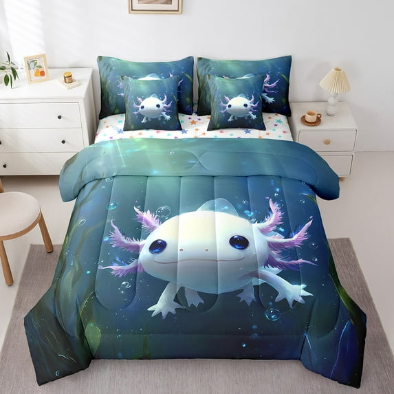Castle Fairy Child Cute Salamander Bedding Comforter Set,Axolotl Queen ...