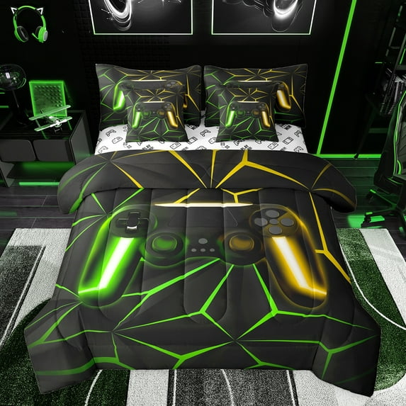 Castle Fairy Child Teens Adults Green Yellow Gamepads Bedding Comforter ...