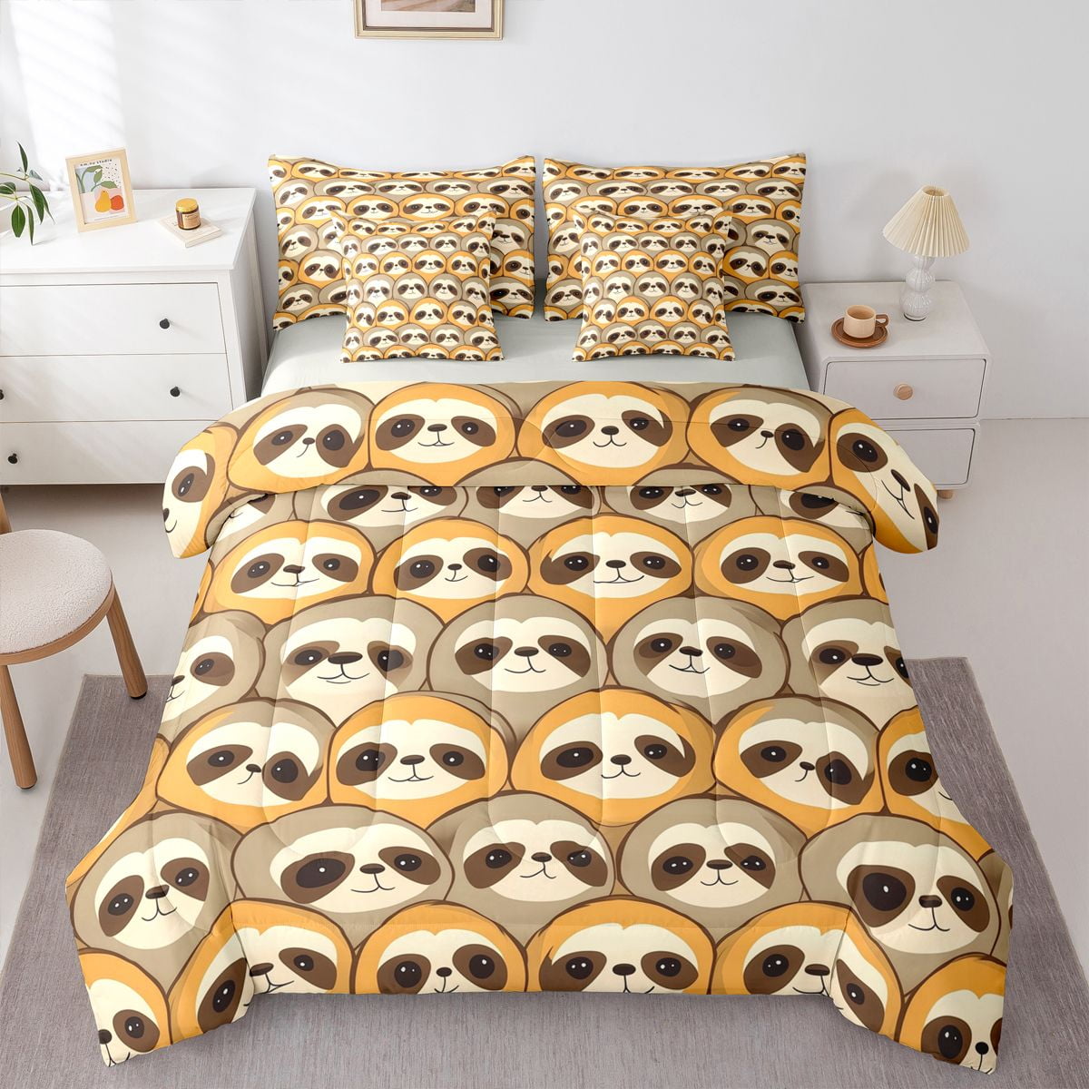 Castle Fairy Child Teens Cartoon Sloth Bedding Comforter Set,Cute ...