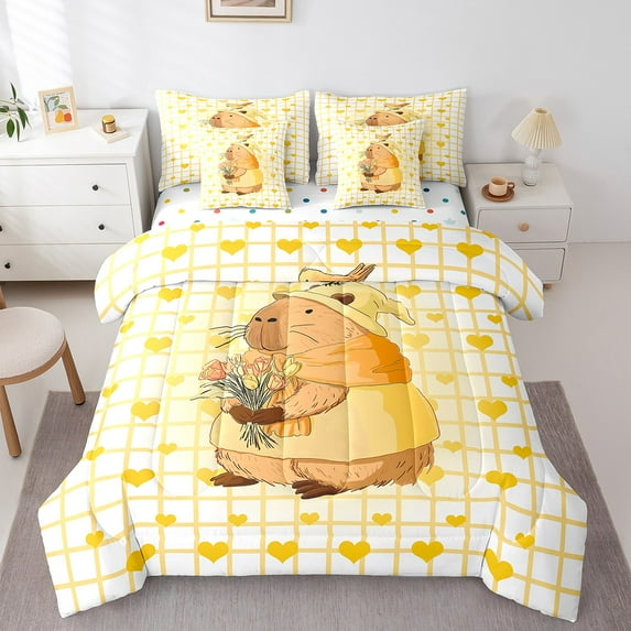 Castle Fairy Children Animal Capybara Twin Bedding Sets,Geometric ...