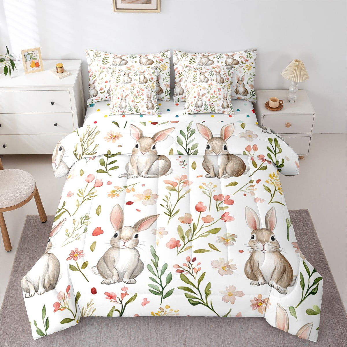 Castle Fairy Children Cartoon Rabbit 7 Pieces Bedding Comforter Set ...