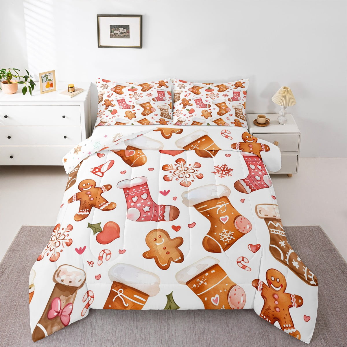 Castle Fairy Children Gingerbread Man 3-Piece Full Size Comforter Sets ...