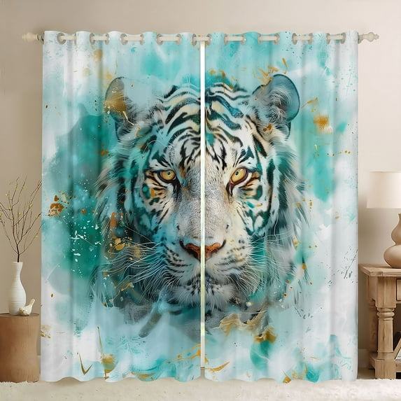 Castle Fairy Children Teenagers Tiger Animal Blackout Curtains Set of 2 ...