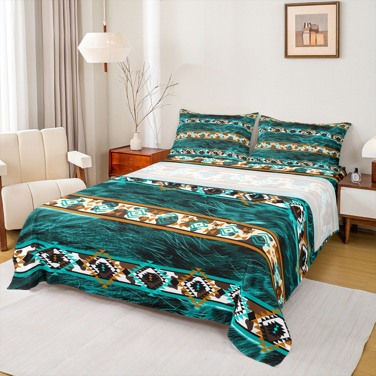 Castle Fairy Children Teens Boho Tribal Aztec Full Size Sheets 4-Piece ...