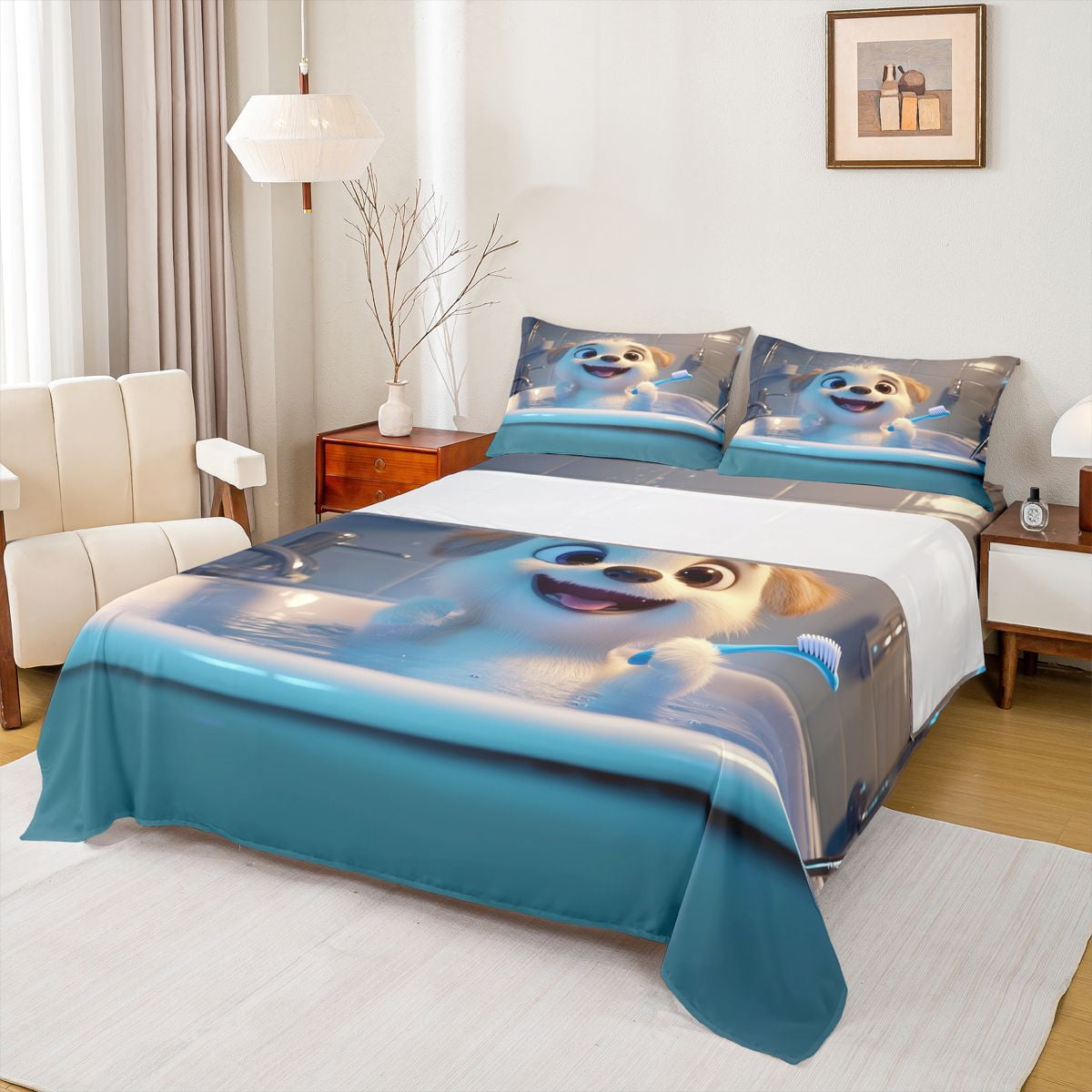 Castle Fairy Children Teens Kawaii Dog Full Size Sheets,Cute Animal Bed ...