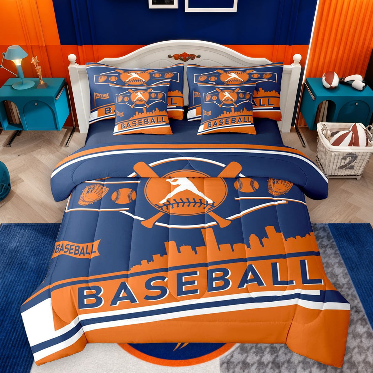Castle Fairy Children Teens Sport Baseball Bedding Comforter Set 7pcs ...