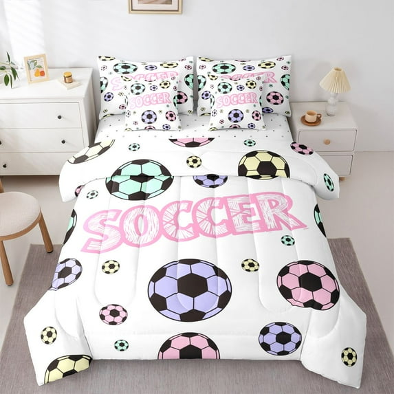 Castle Fairy Colorful Soccer Bedding Comforter Set,Sport Full Bedding ...
