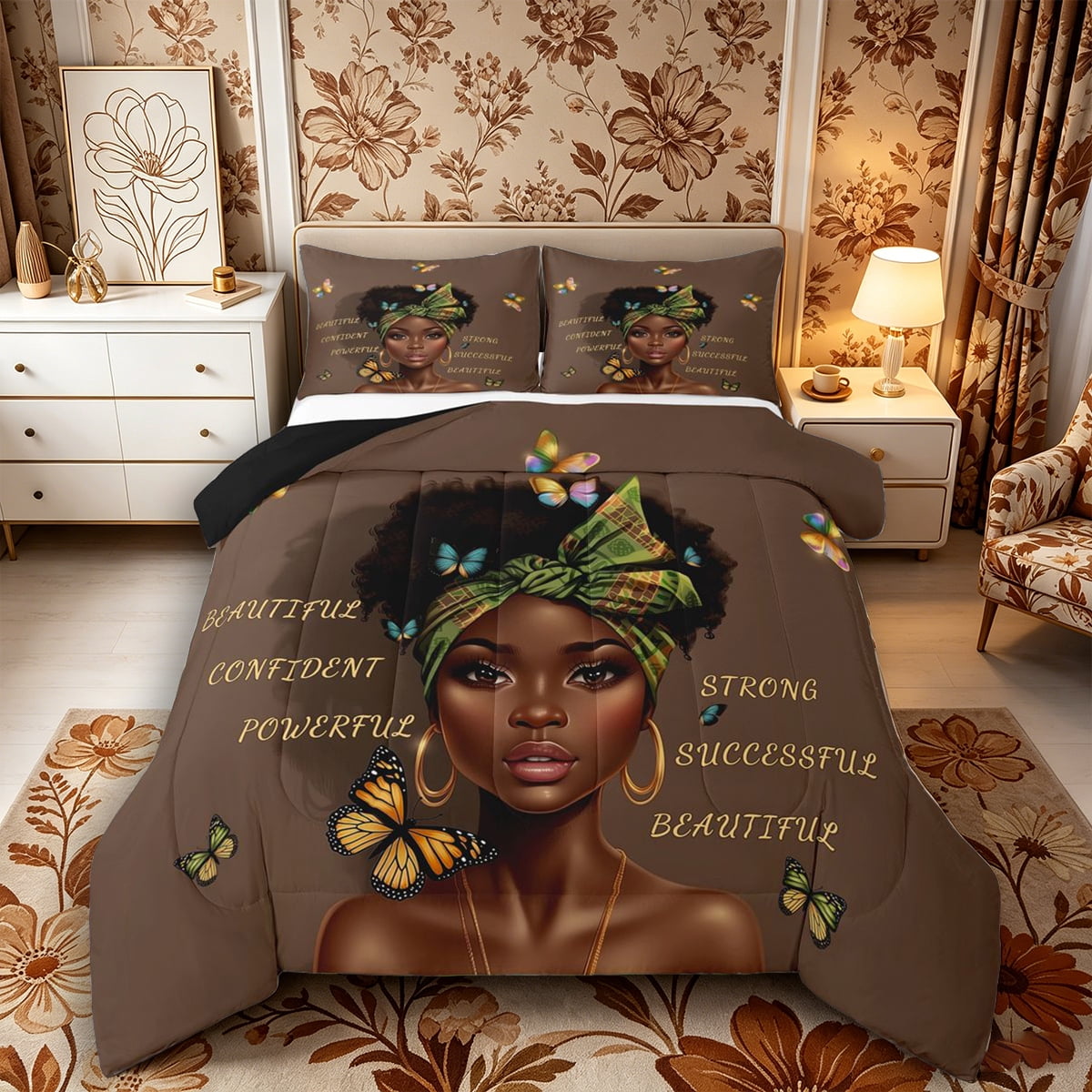 Castle Fairy Confident Lady In Green Wrap Queen Comforter Set 3 Pieces ...
