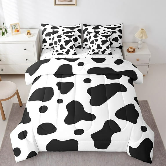 Castle Fairy Cow Print Bedding Comforter Set 7pcs for Kids Children ...