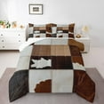 Castle Fairy Cow Print Patchwork Queen Comforter Set,Geometric Plaid ...