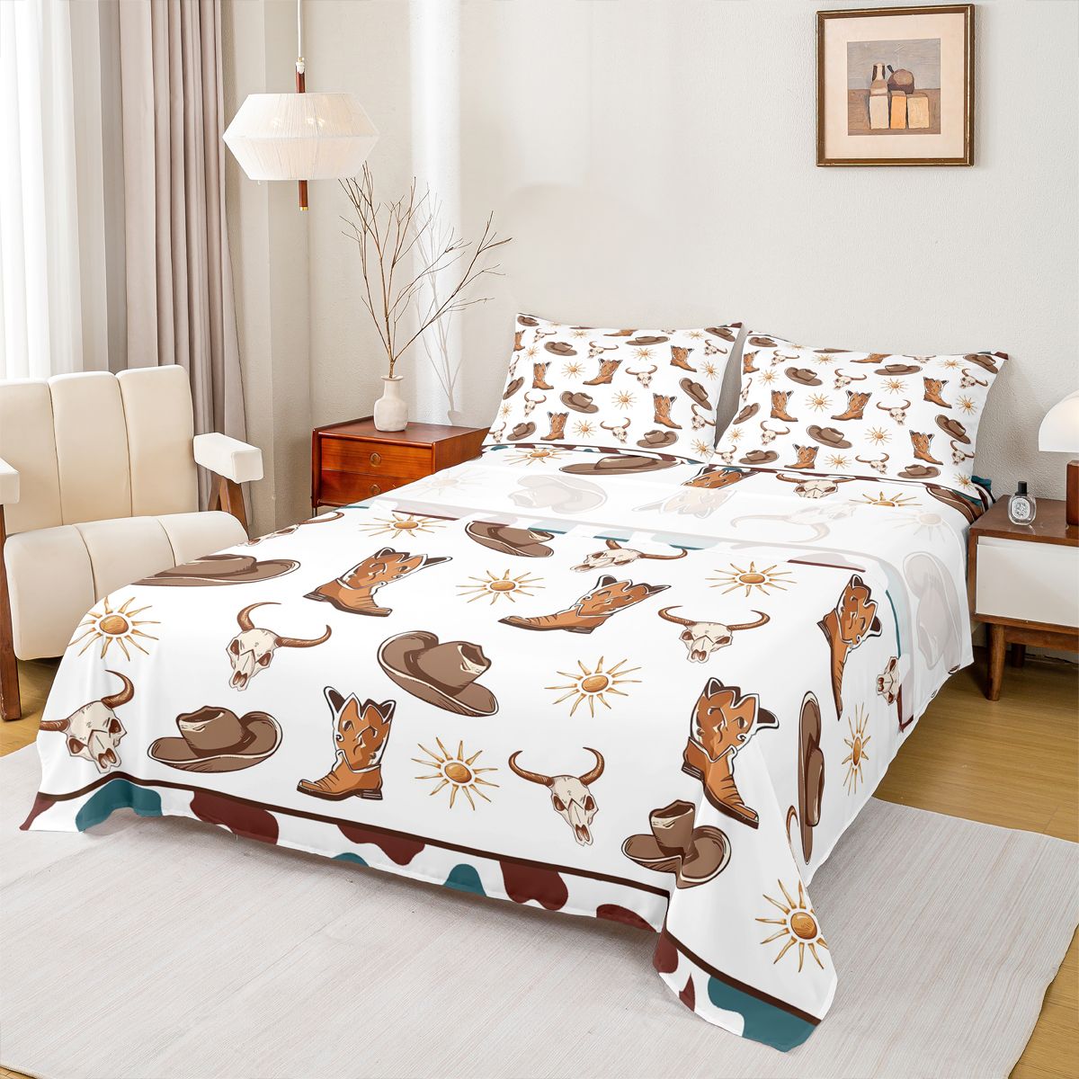 Castle Fairy Cowboy Boots Hats Full Size Sheets 4-Piece for Kids ...