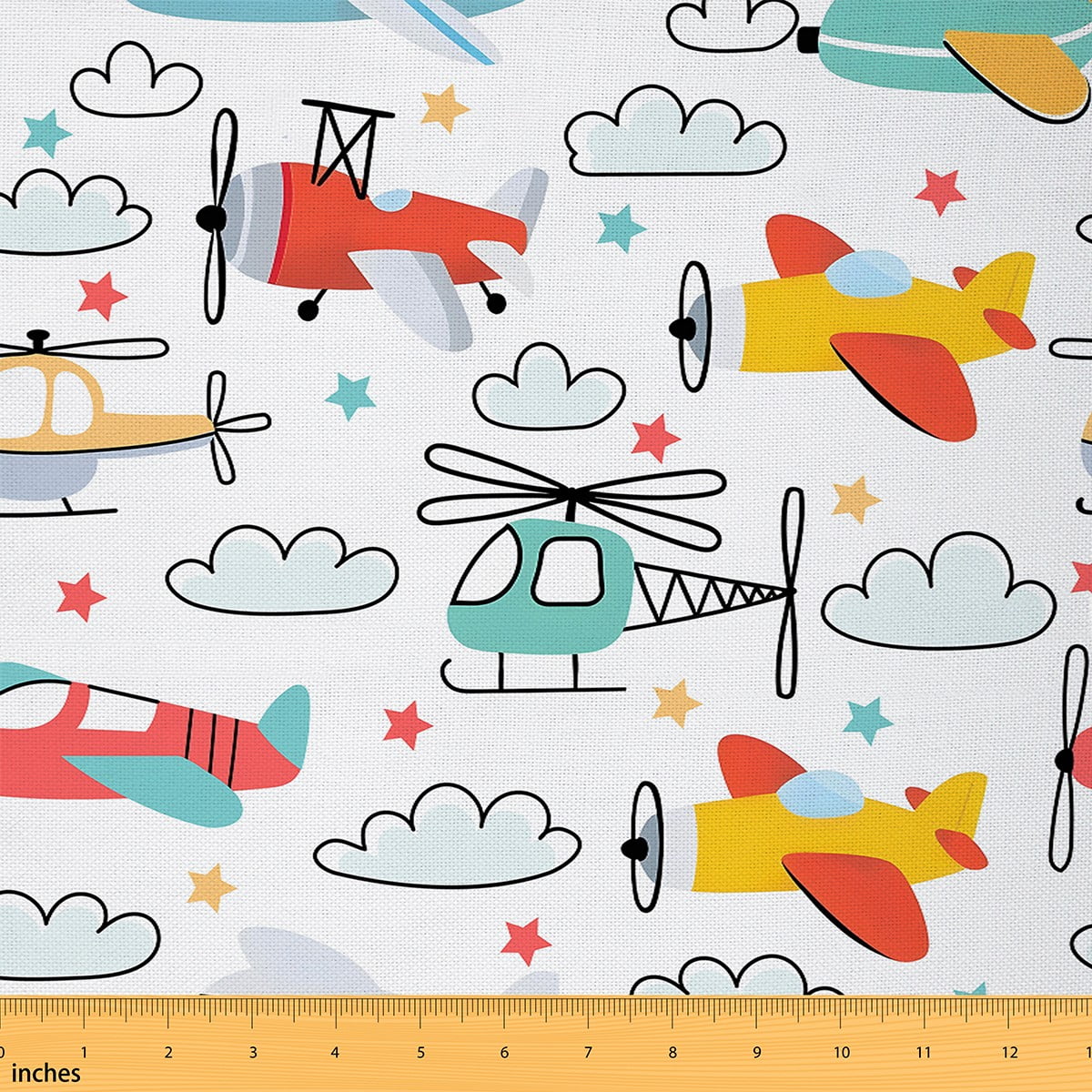 Castle Fairy Cute Airplane Boy Fabric by the Yard 3 Yards,Starry Sky ...
