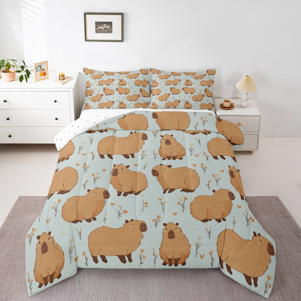 Castle Fairy Cute Animal 3 Pieces Queen Comforter Set for Boys Girls ...