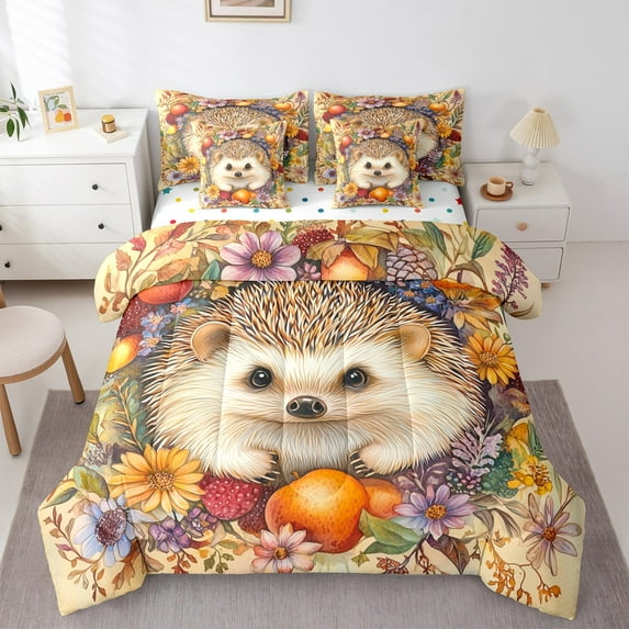 Castle Fairy Cute Animal Hedgehog 7 Pieces Bedding Comforter Set for ...