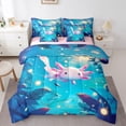 Castle Fairy Cute Axolotl Bedding Comforter Set,Cartoon Pink Animal ...