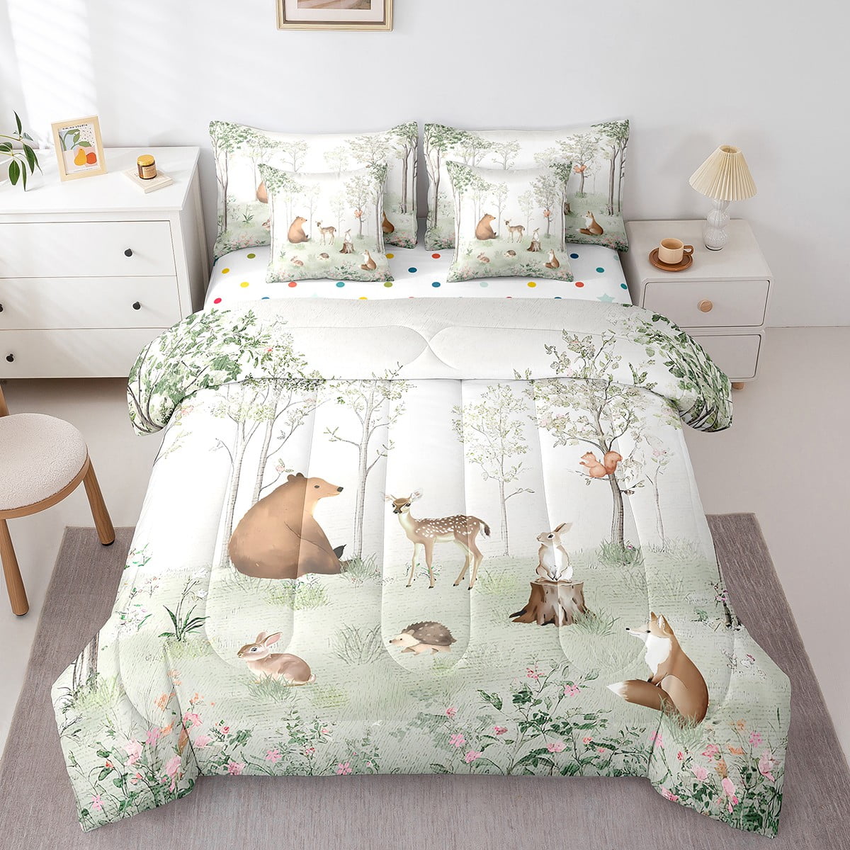 Castle Fairy Cute Bear Squirrel Rabbit Deer Bedding Comforter Set ...