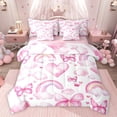 Castle Fairy Cute Butterflies Bedding Comforter Set,Pink Gradient ...