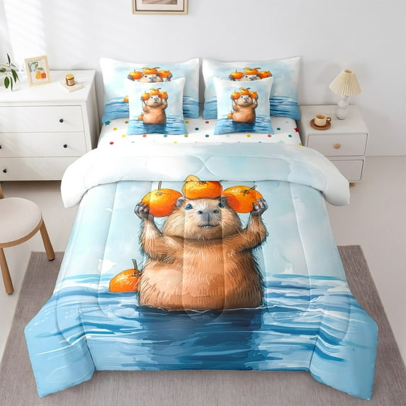 Castle Fairy Cute Capybara Bedding Comforter Set,Kawaii Animal Full ...
