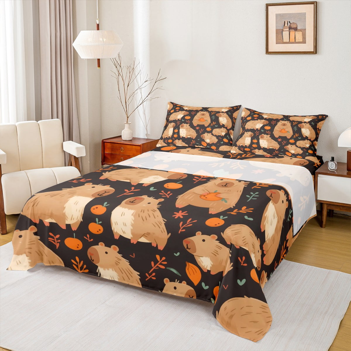 Castle Fairy Cute Capybara Full Size Sheets for Children Teens,Kawaii ...