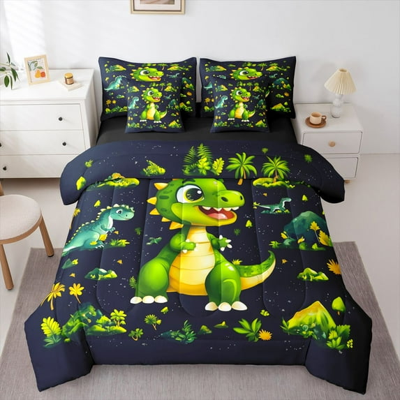Castle Fairy Cute Dino Twin Bedding Sets,Jungle Wildlife Dinosaur ...