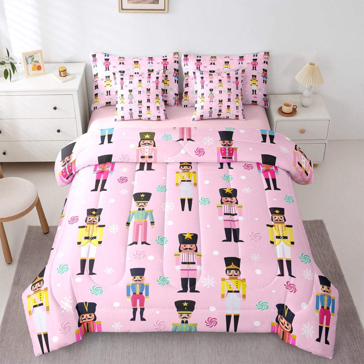 Castle Fairy Cute Nutcracker 7-Piece Bedding Comforter Set,Merry ...