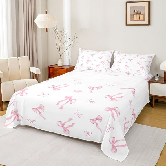 Castle Fairy Cute Princess Bowknot Full Size Sheets,Girly Bow Bed ...