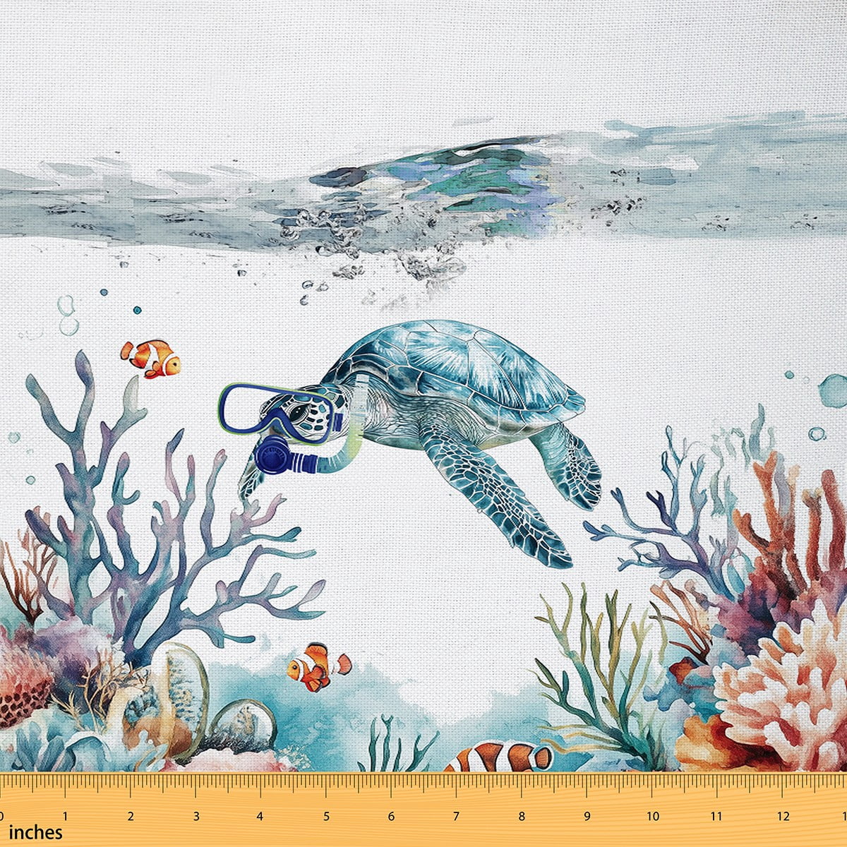 Castle Fairy Cute Sea Turtle Fabric by the Yard 10 Yards, Cartoon ...