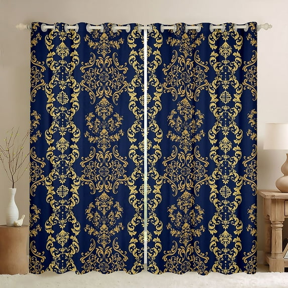 Castle Fairy Damask Black Out Curtains,Bohemian Curtains Pack of 2 ...