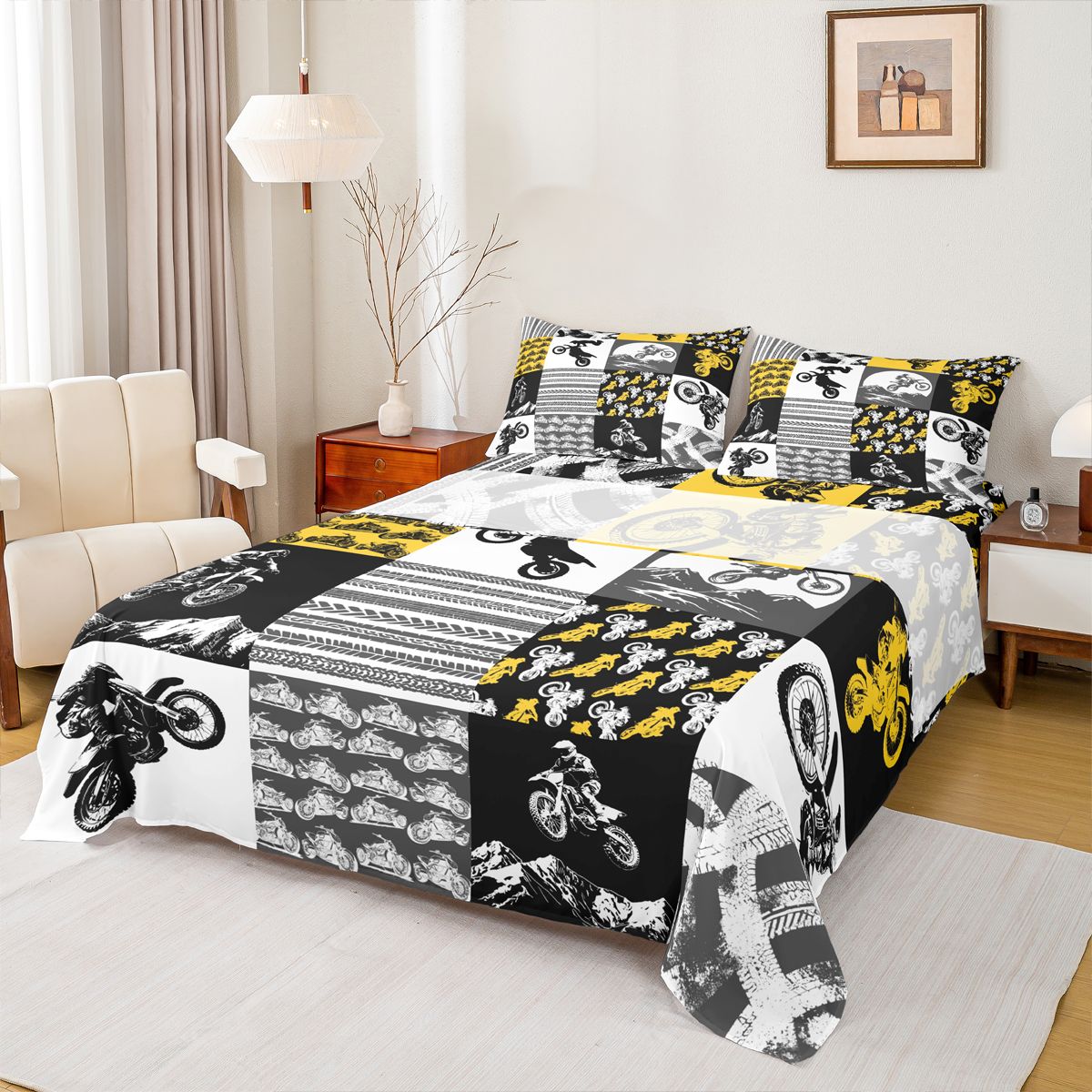Castle Fairy Dirt Bike Full Size Sheets 4-Piece for Boys Girls,Extreme ...
